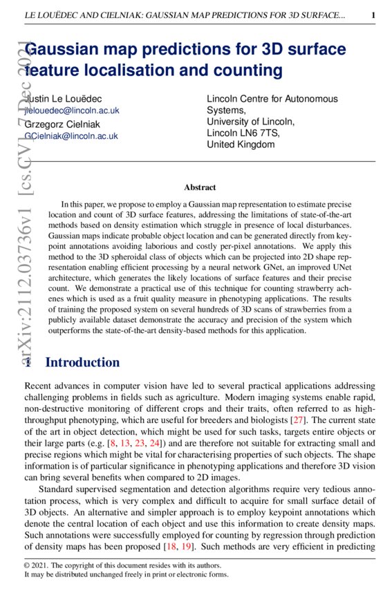 Gaussian map predictions for 3D surface feature localisation and ...