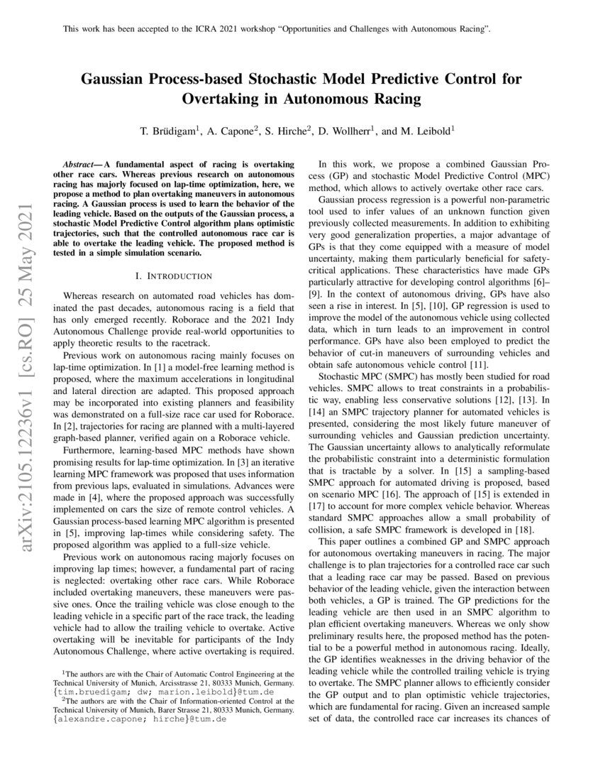 Gaussian Process Based Stochastic Model Predictive Control For Overtaking In Autonomous Racing