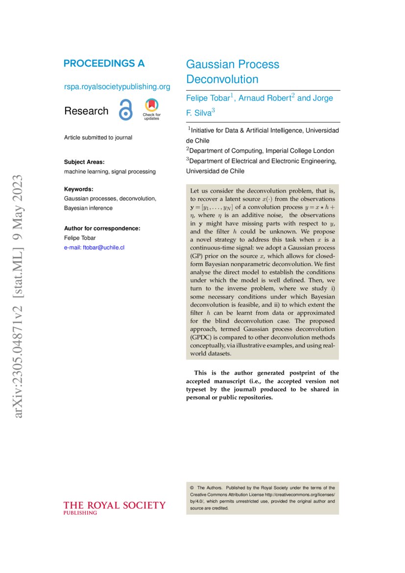 Gaussian Process Deconvolution Deepai