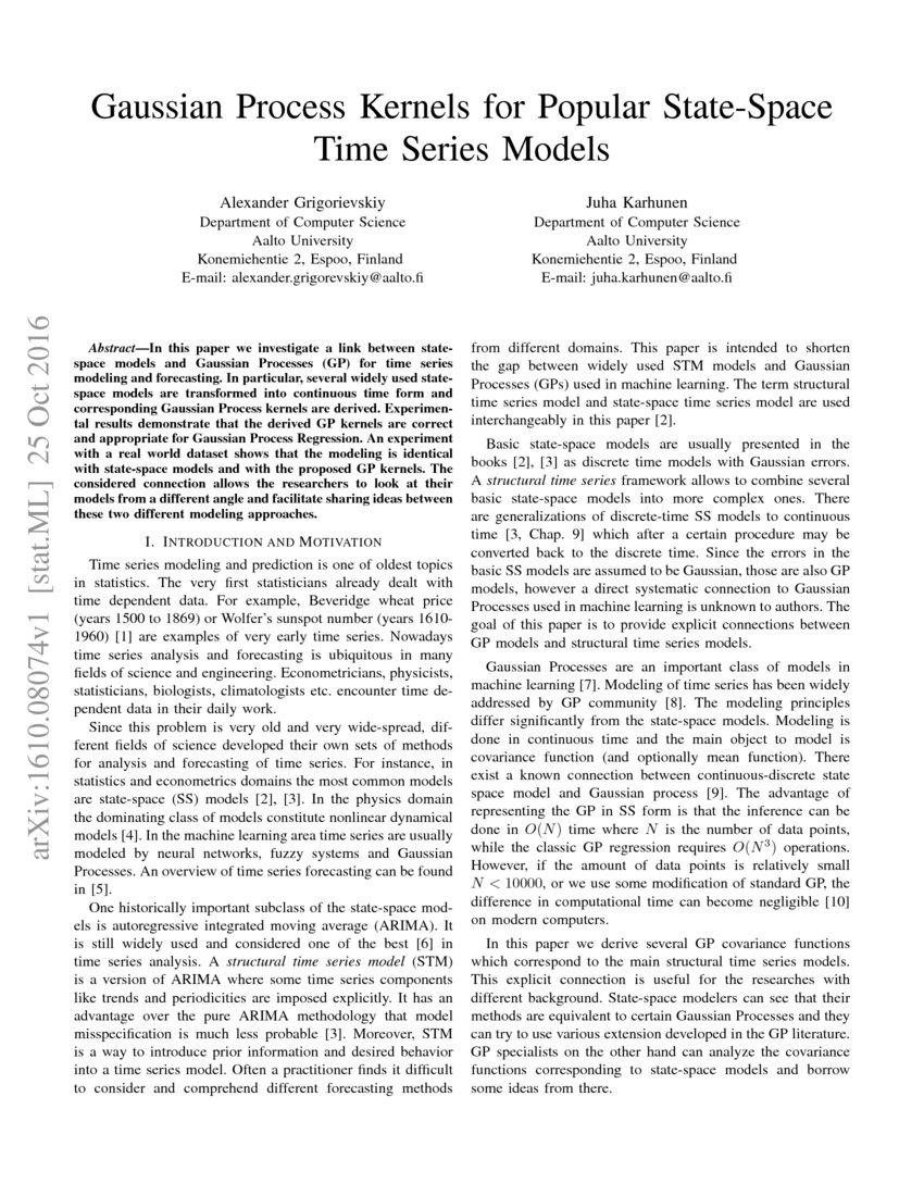 Gaussian Process Kernels for Popular State-Space Time Series Models ...
