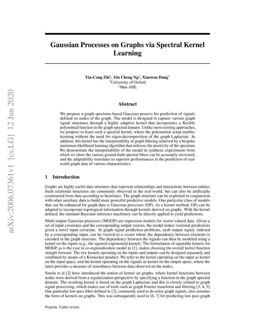Gaussian Processes on Graphs via Spectral Kernel Learning | DeepAI Gaussian Processes on Graphs via Spectral Kernel Learning | DeepAI