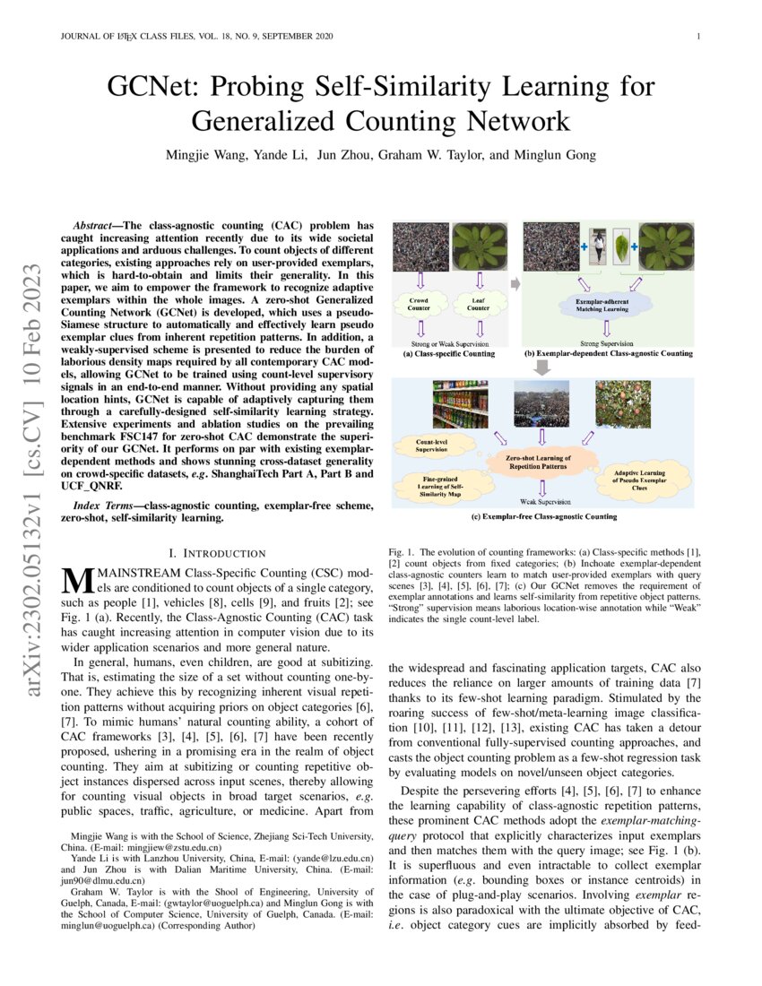 GCNet: Probing Self-Similarity Learning for Generalized Counting Network | DeepAI
