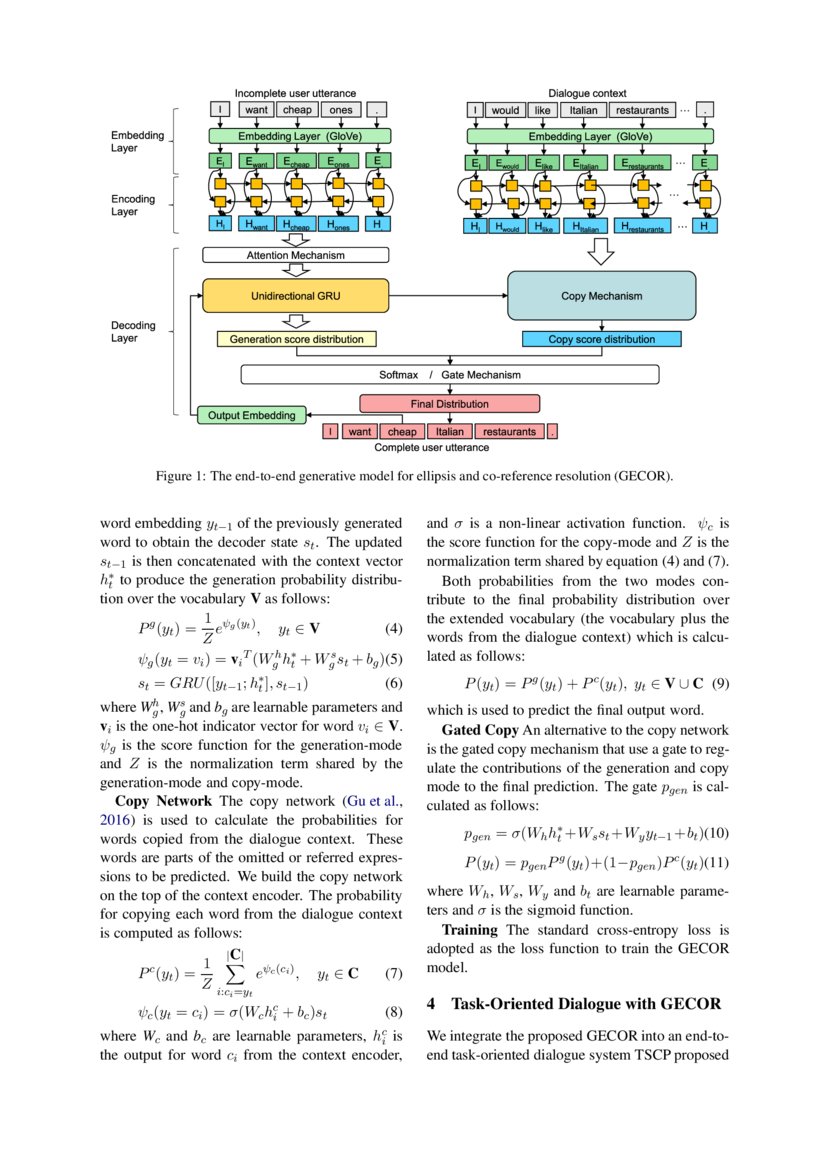 GECOR: An End-to-End Generative Ellipsis and Co-reference Resolution Model for Task-Oriented ...