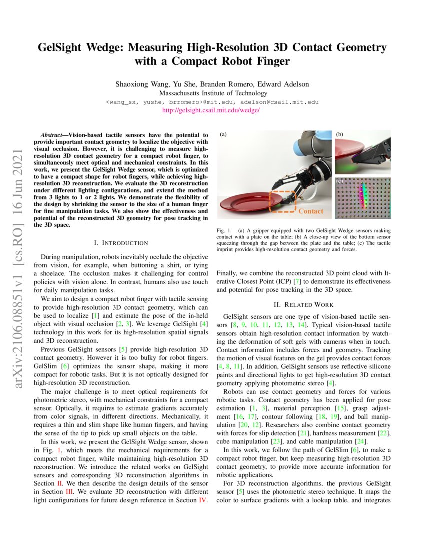 GelSight Wedge: Measuring High-Resolution 3D Contact Geometry with a ...