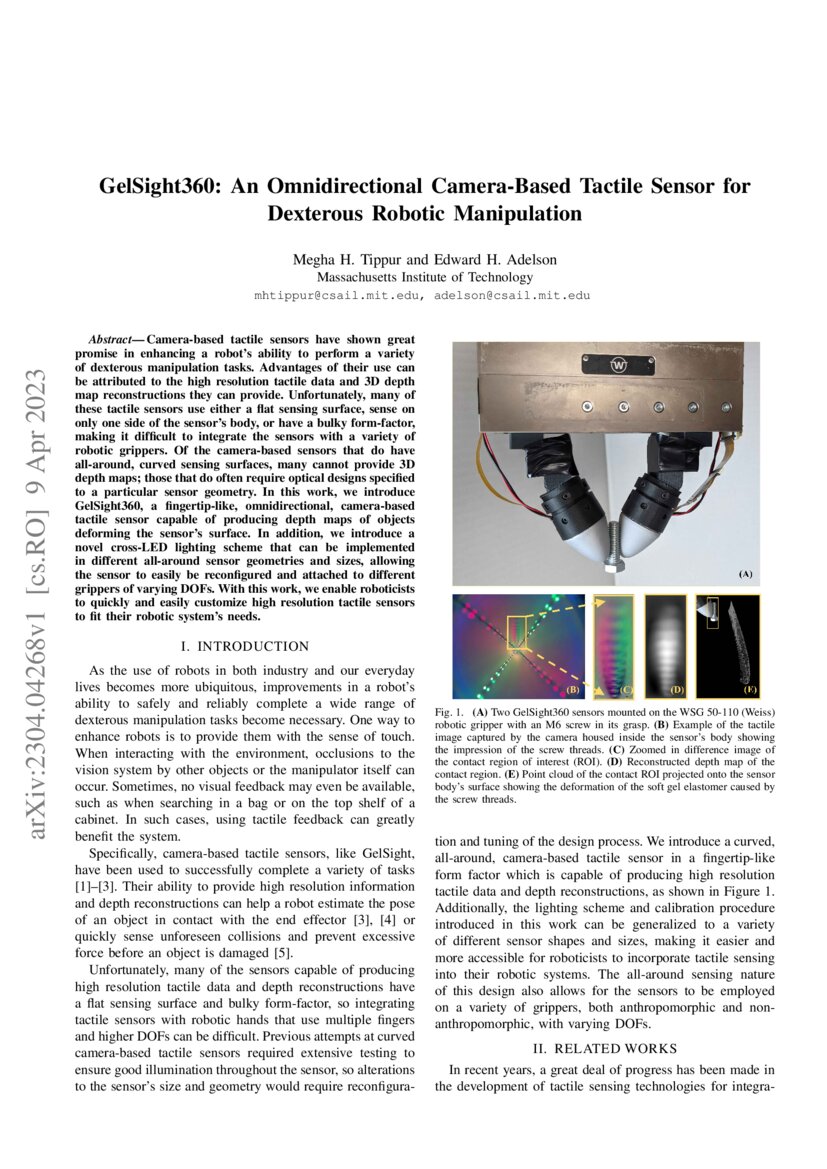 GelSight360: An Omnidirectional Camera-Based Tactile Sensor for Dexterous Robotic Manipulation ...