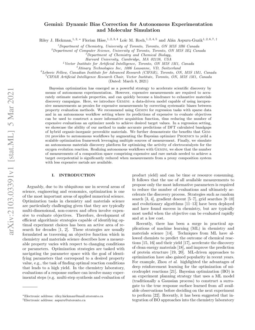 Gemini Dynamic Bias Correction For Autonomous Experimentation And 1488