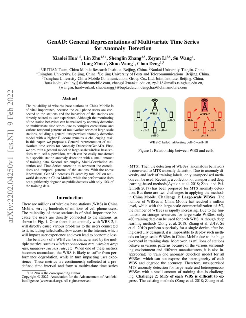 GenAD: General Representations of Multivariate Time Seriesfor Anomaly ...