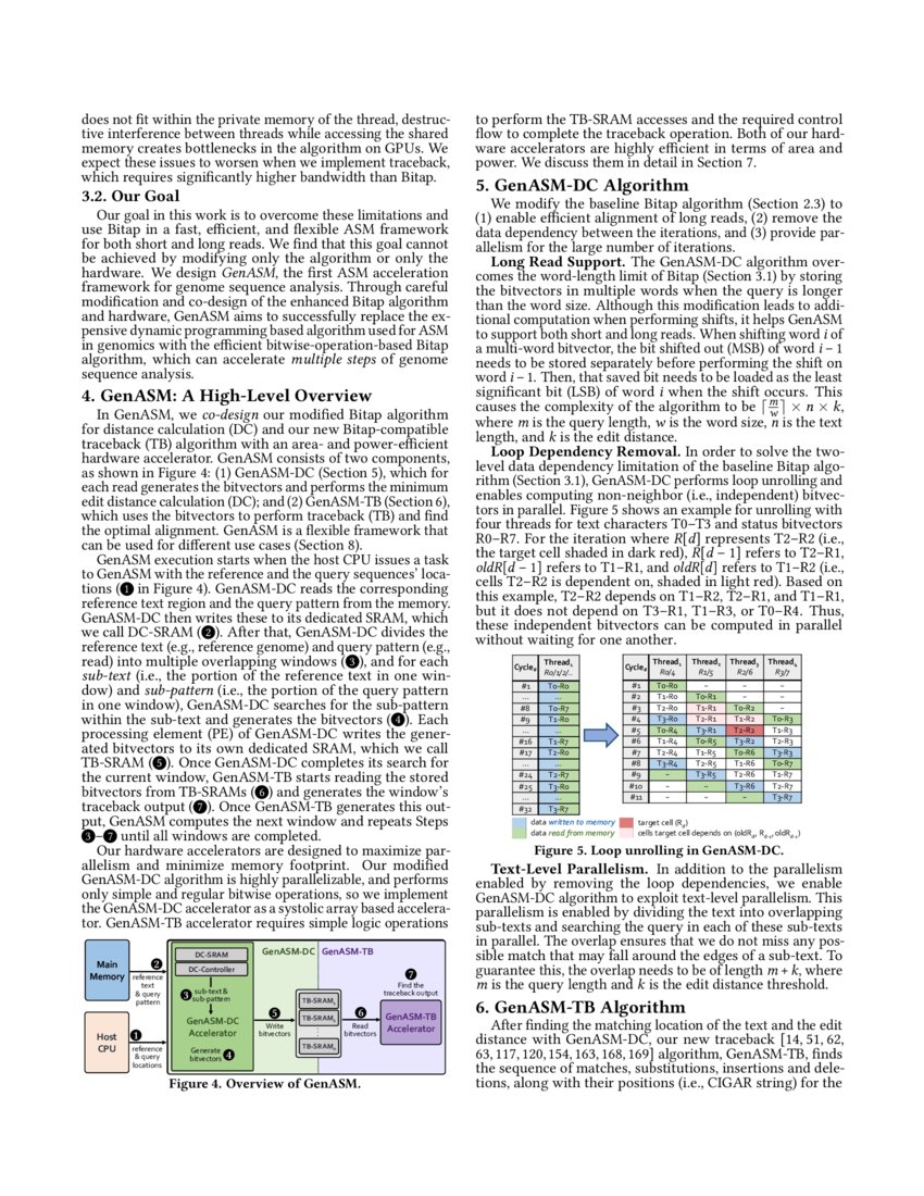 Genasm A High Performance Low Power Approximate String Matching Acceleration Framework For