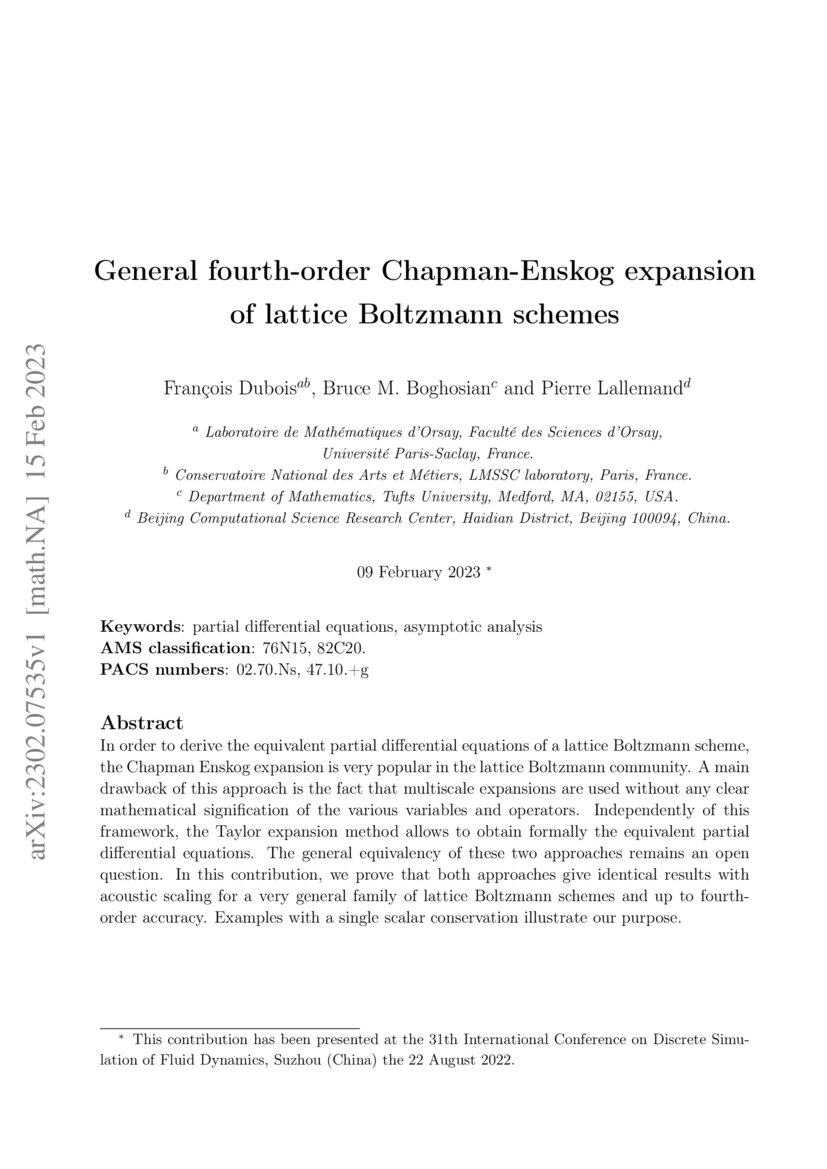 General fourth order Chapman-Enskog expansion of lattice Boltzmann schemes | DeepAI