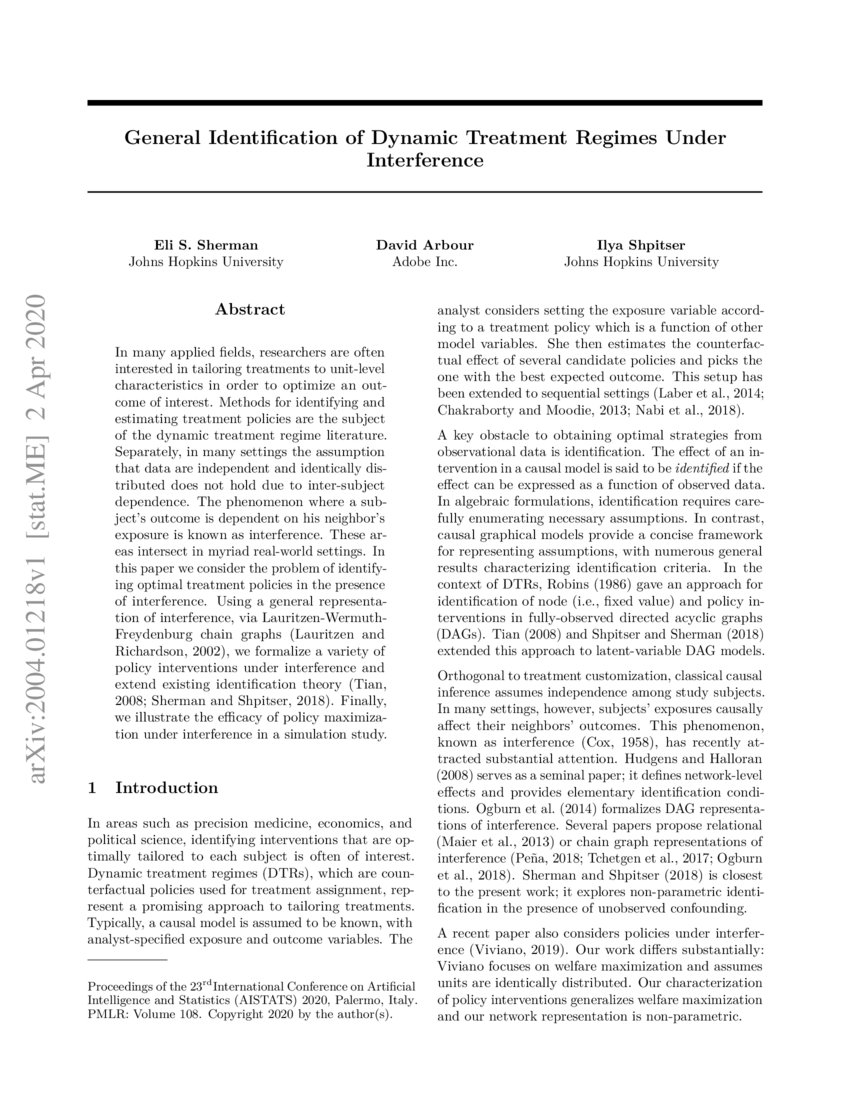 General Identification of Dynamic Treatment Regimes Under Interference ...