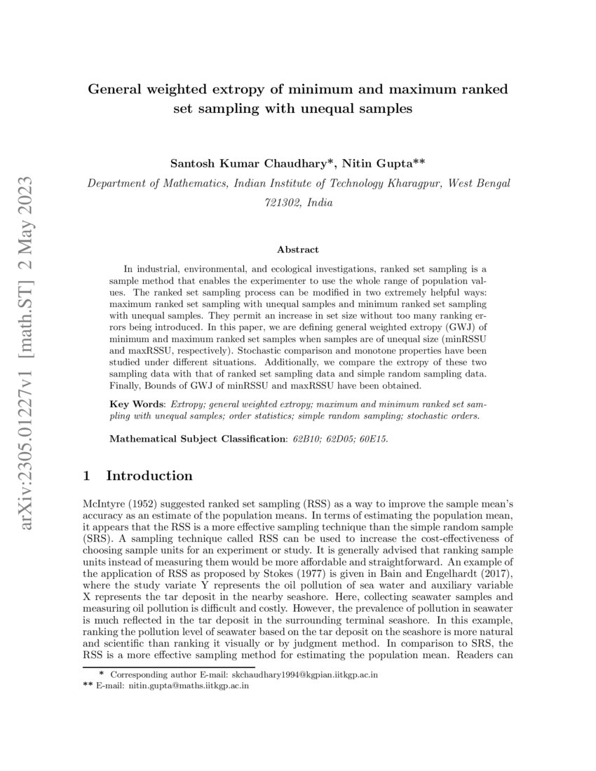 General weighted extropy of minimum and maximum ranked set sampling with unequal samples | DeepAI