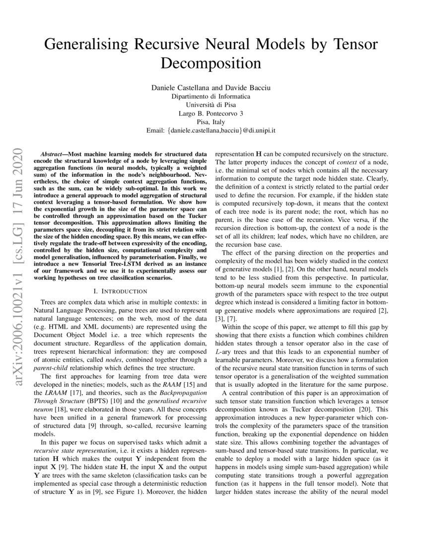 Generalising Recursive Neural Models by Tensor Decomposition | DeepAI