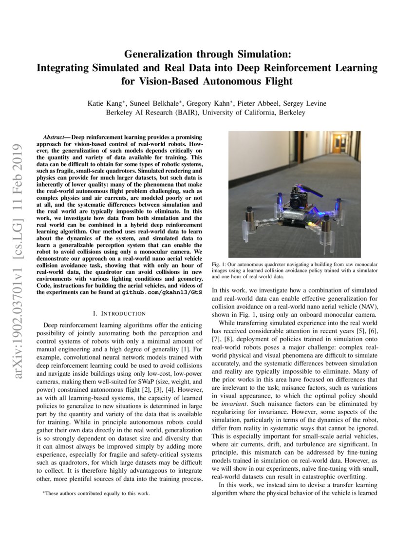 Generalization through Simulation: Integrating Simulated and Real Data into Deep Reinforcement ...