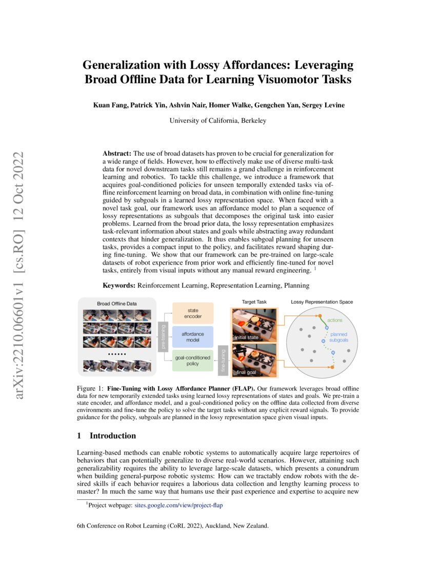 Generalization with Lossy Affordances: Leveraging Broad Offline Data for Learning Visuomotor ...