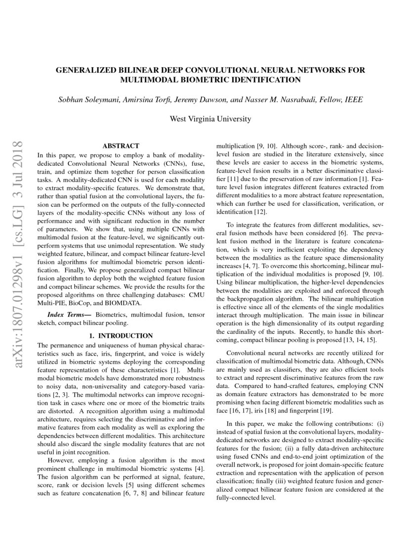 Generalized Bilinear Deep Convolutional Neural Networks For Multimodal