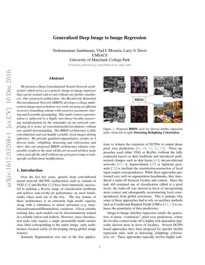 Generalized Deep Image to Image Regression | DeepAI