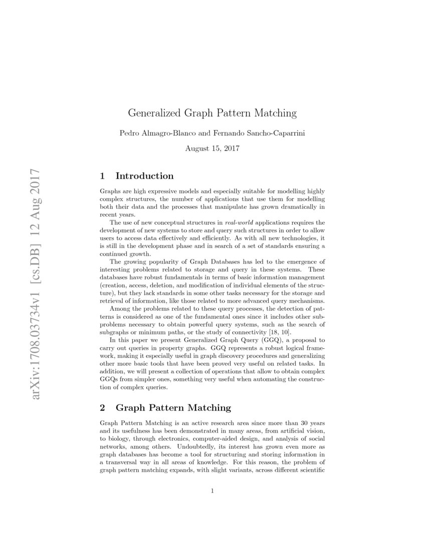 Generalized Graph Pattern Matching | DeepAI