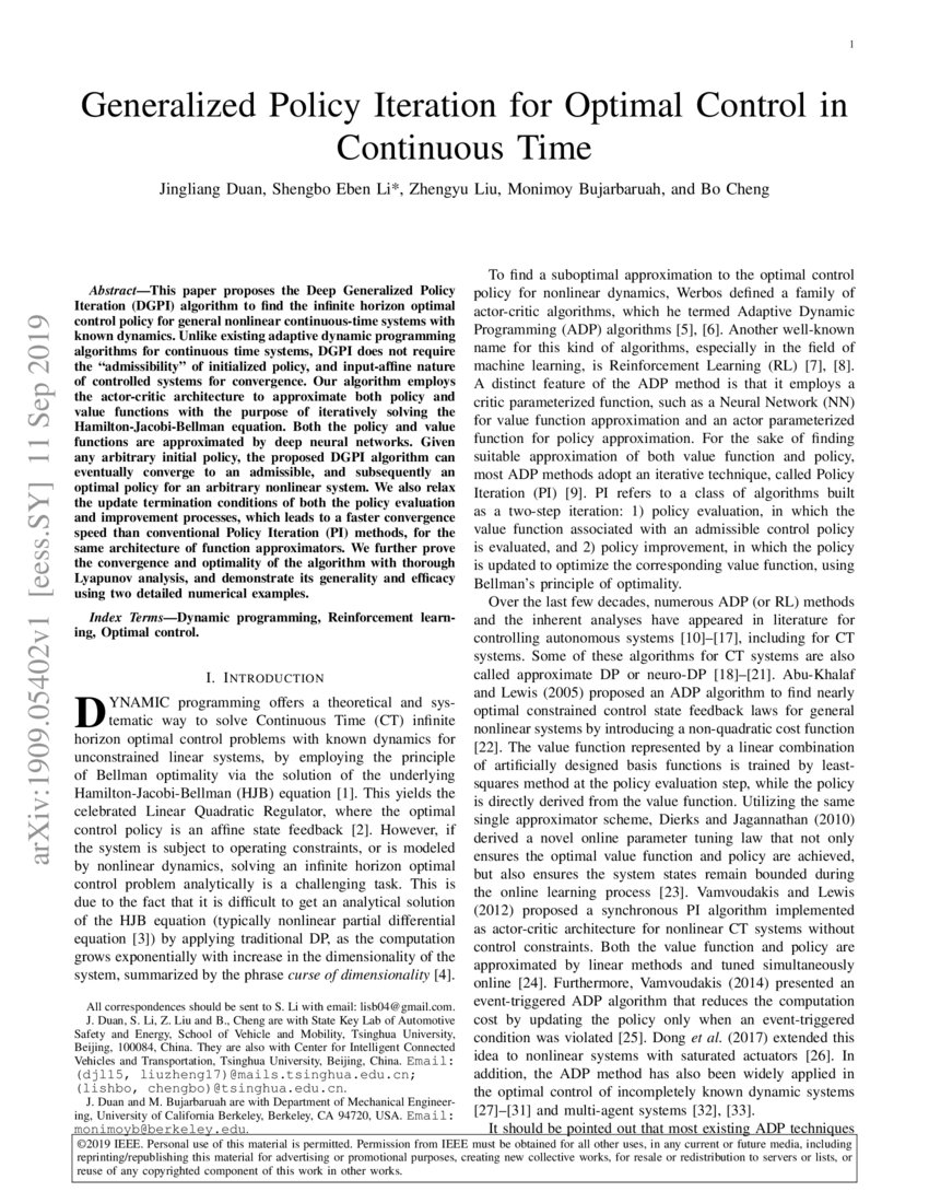 Generalized Policy Iteration for Optimal Control in Continuous Time | DeepAI