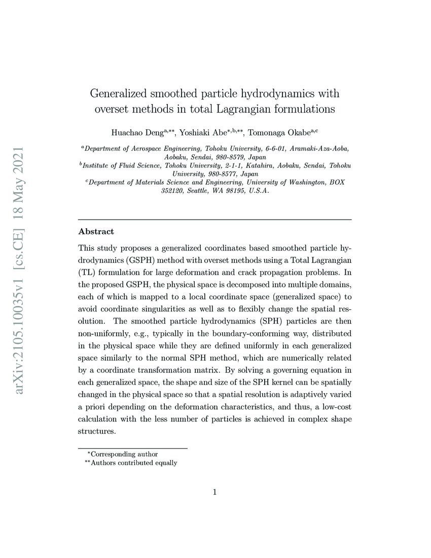 Generalized smoothed particle hydrodynamics with overset methods in total Lagrangian ...