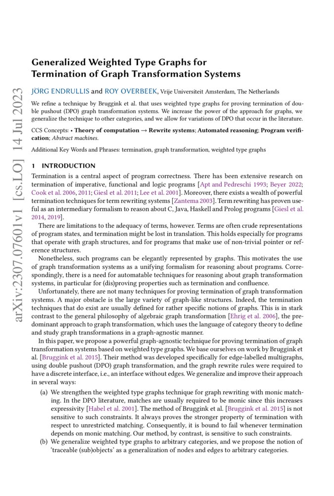 Generalized Weighted Type Graphs For Termination Of Graph Transformation Systems Deepai
