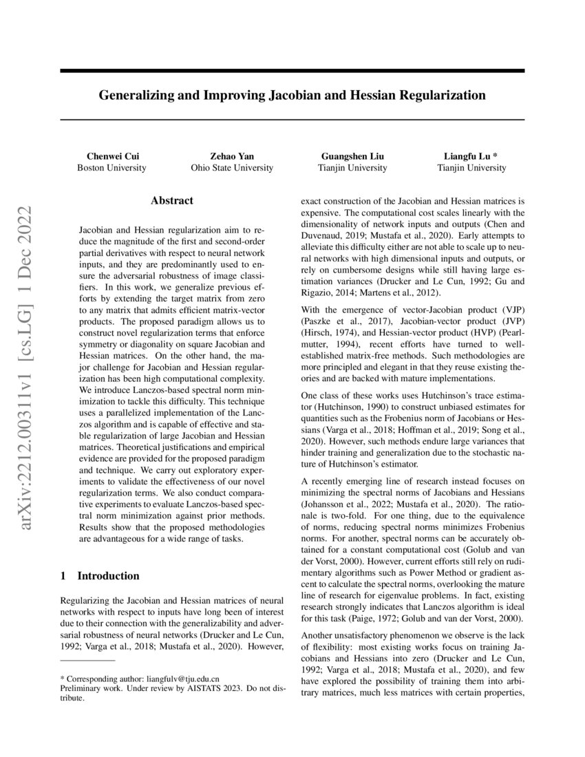 Generalizing and Improving Jacobian and Hessian Regularization | DeepAI