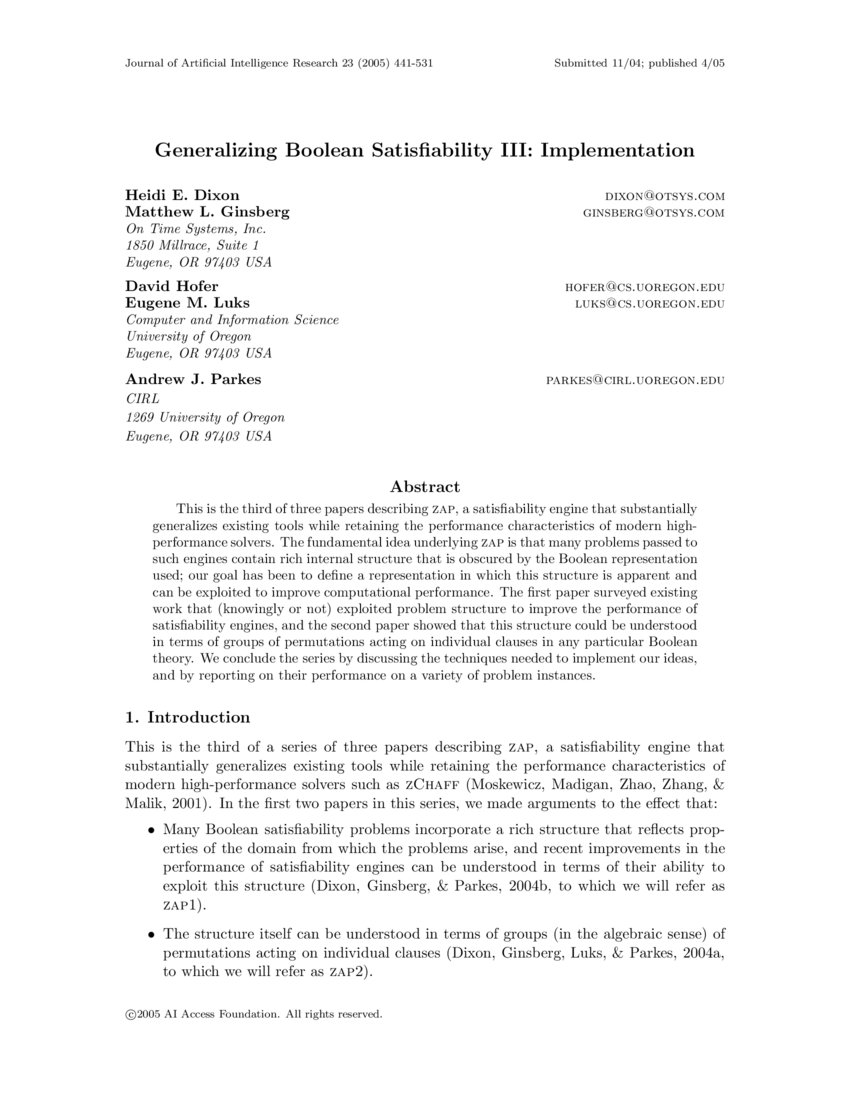 Generalizing Boolean Satisfiability Iii Implementation Deepai