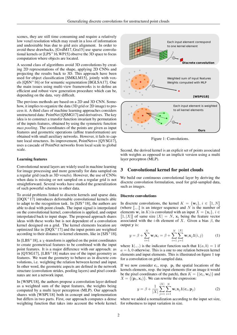 Generalizing discrete convolutions for unstructured point clouds | DeepAI