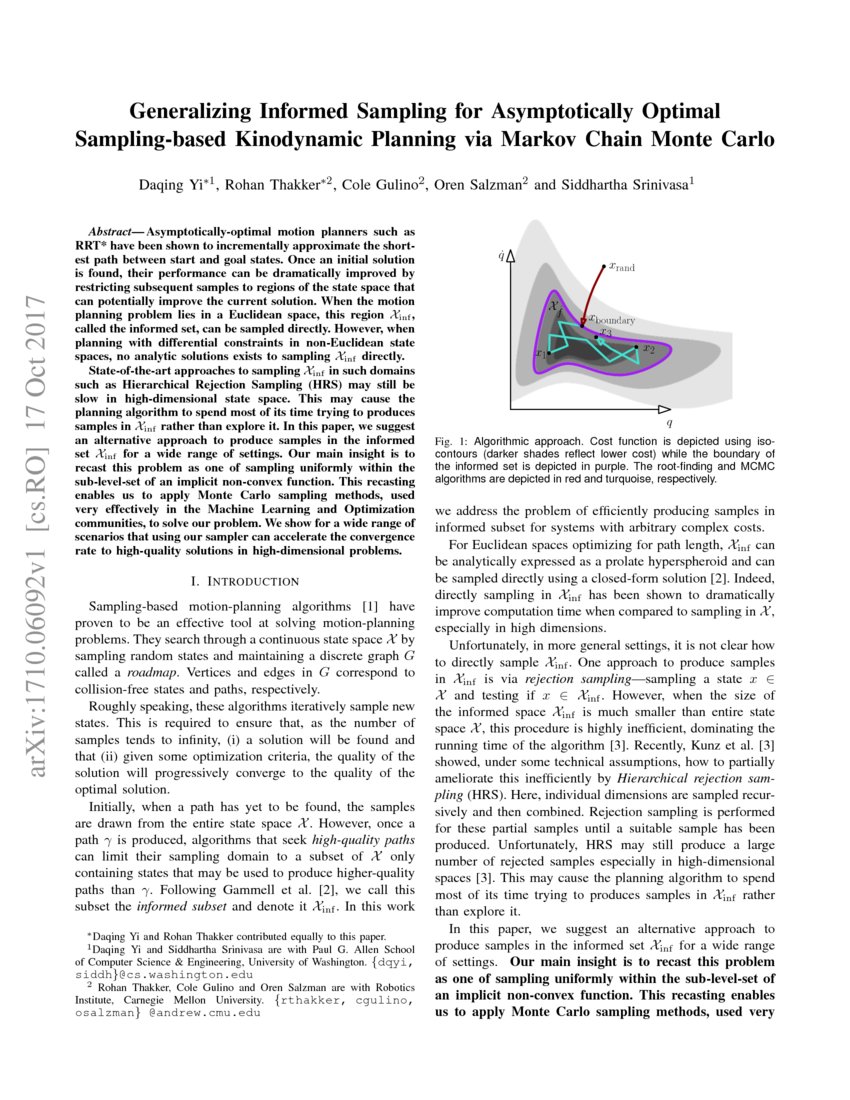 Generalizing Informed Sampling for Asymptotically Optimal Sampling ... Generalizing Informed Sampling for Asymptotically Optimal Sampling ...
