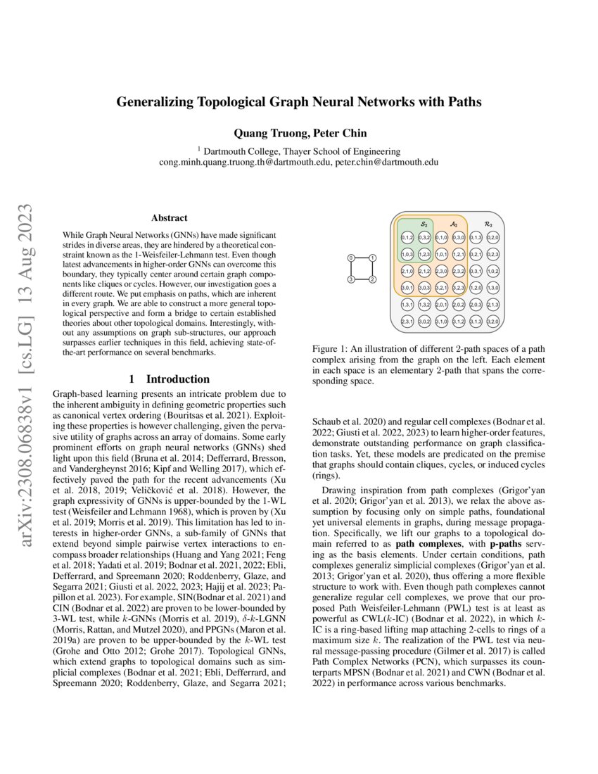 Generalizing Topological Graph Neural Networks With Paths Deepai