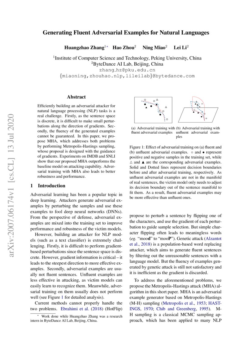 Generating Fluent Adversarial Examples for Natural Languages | DeepAI Generating Fluent Adversarial Examples for Natural Languages | DeepAI
