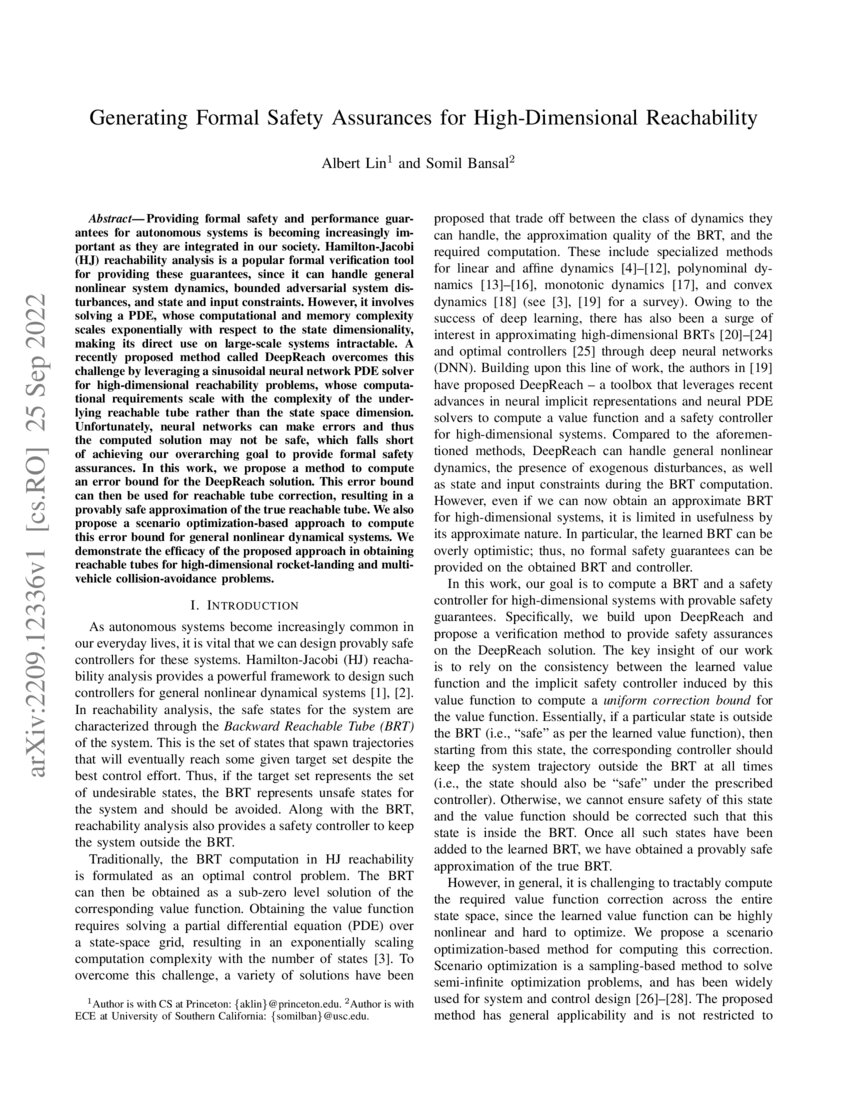 Generating Formal Safety Assurances for High-Dimensional Reachability ...