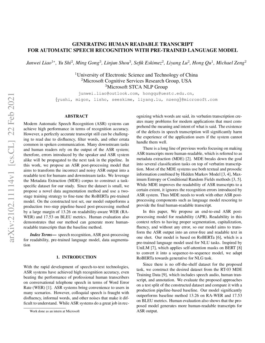 Generating Human Readable Transcript for Automatic Speech Recognition ...