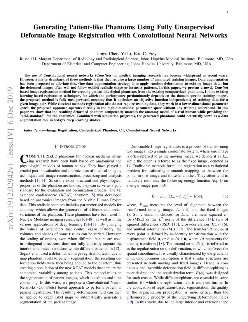 Generating Patient-like Phantoms Using Fully Unsupervised Deformable Image Registration with ...