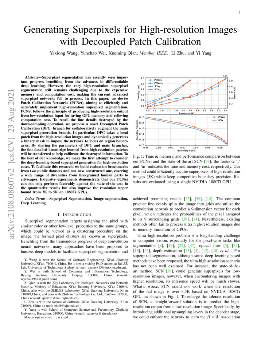 Generating Superpixels for High-resolution Images with Decoupled Patch Calibration | DeepAI