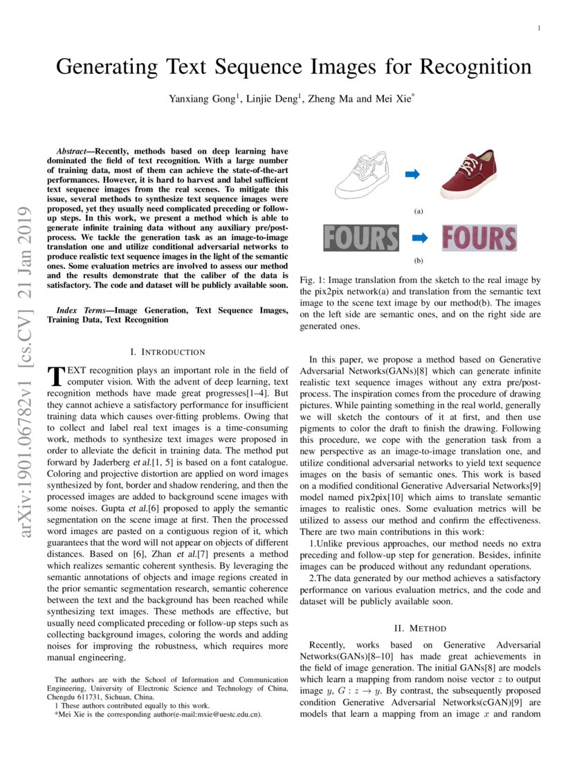 Generating Text Sequence Images for Recognition | DeepAI