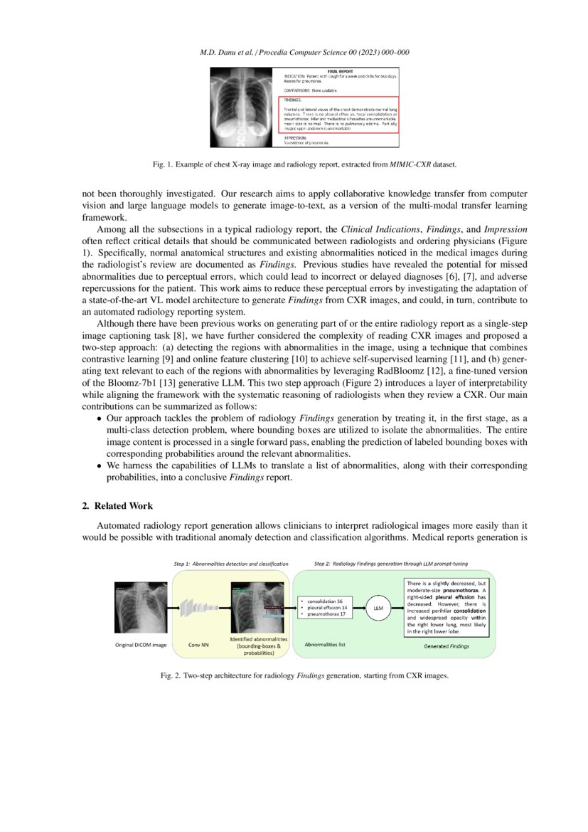 Generation of Radiology Findings in Chest X-Ray by Leveraging ...