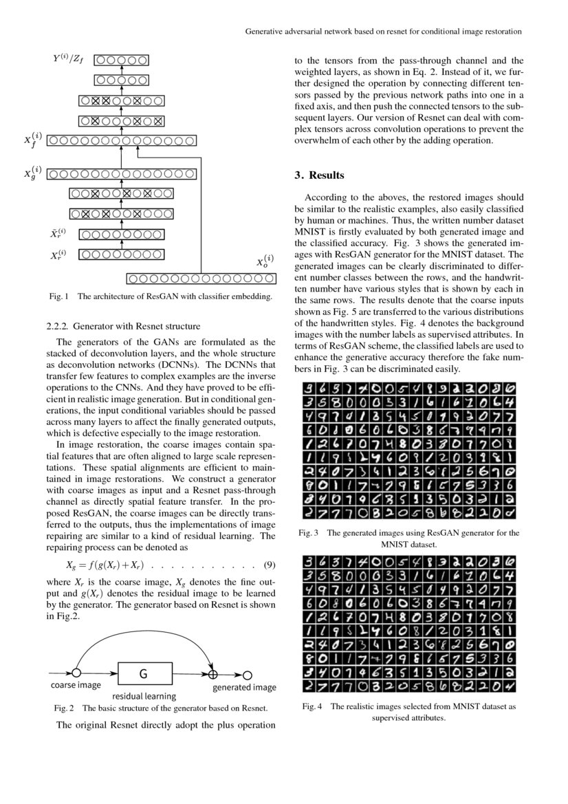 Generative Adversarial Network Based On Resnet For Conditional Image Restoration Deepai