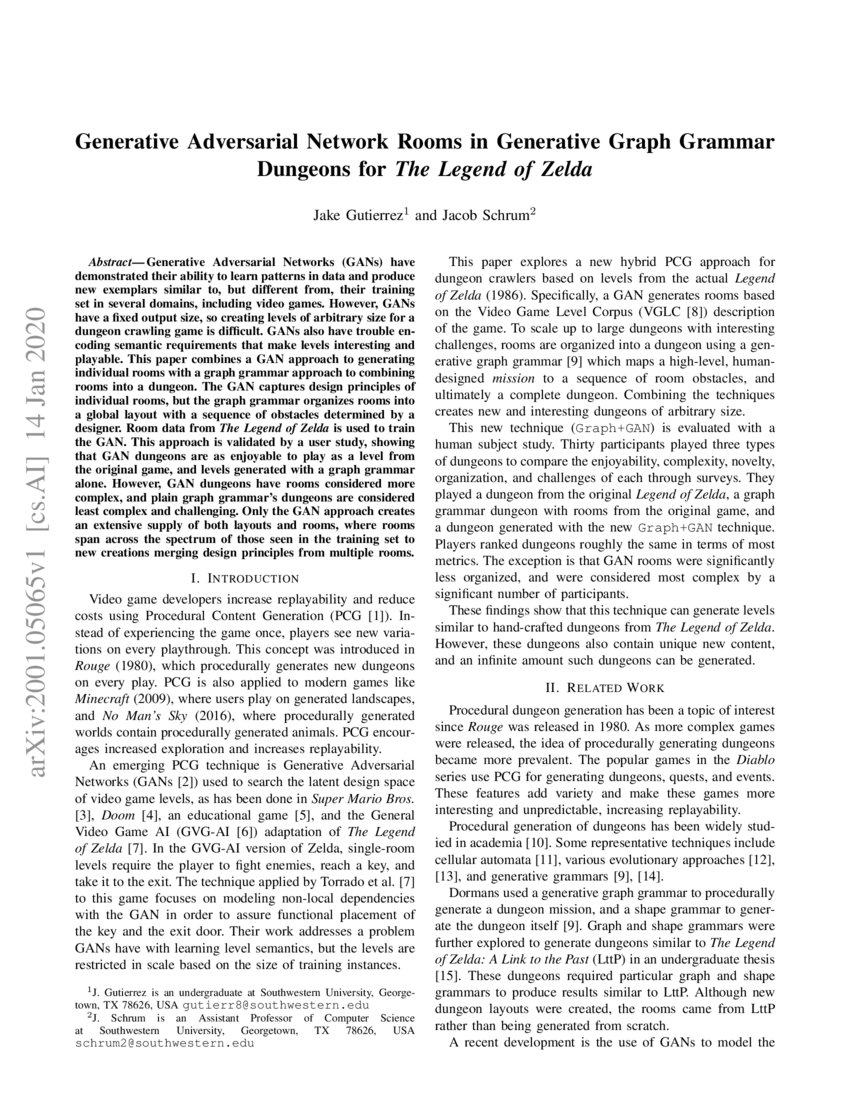 Generative Adversarial Network Rooms in Generative Graph Grammar ...