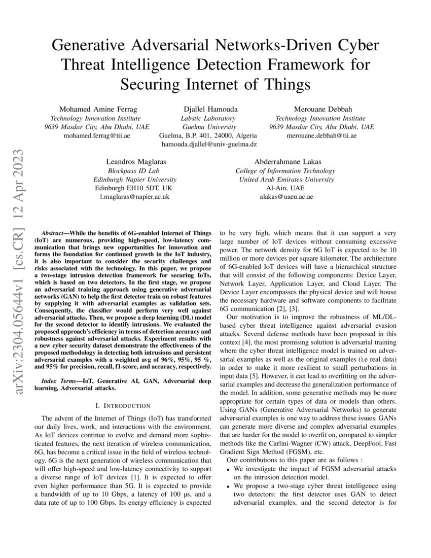 Generative Adversarial Networks Driven Cyber Threat Intelligence Detection Framework For