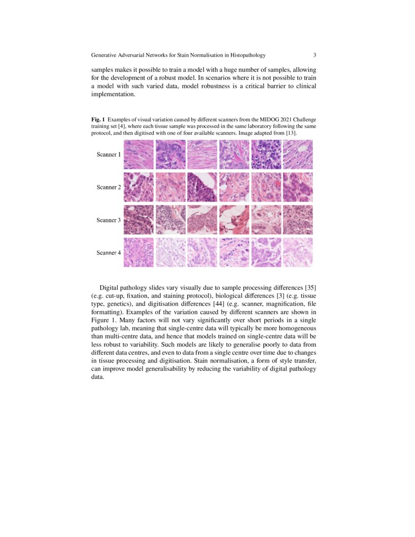 Generative Adversarial Networks for Stain Normalisation in Histopathology | DeepAI