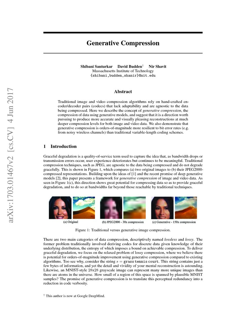 Generative Compression Deepai