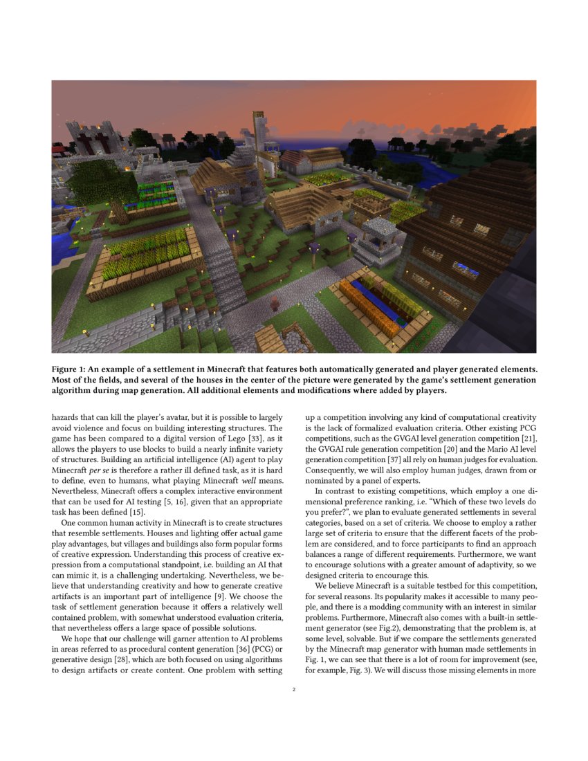 Generative Design in Minecraft (GDMC), Settlement Generation ...