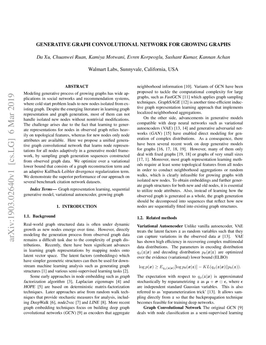 Generative Graph Convolutional Network for Growing Graphs | DeepAI