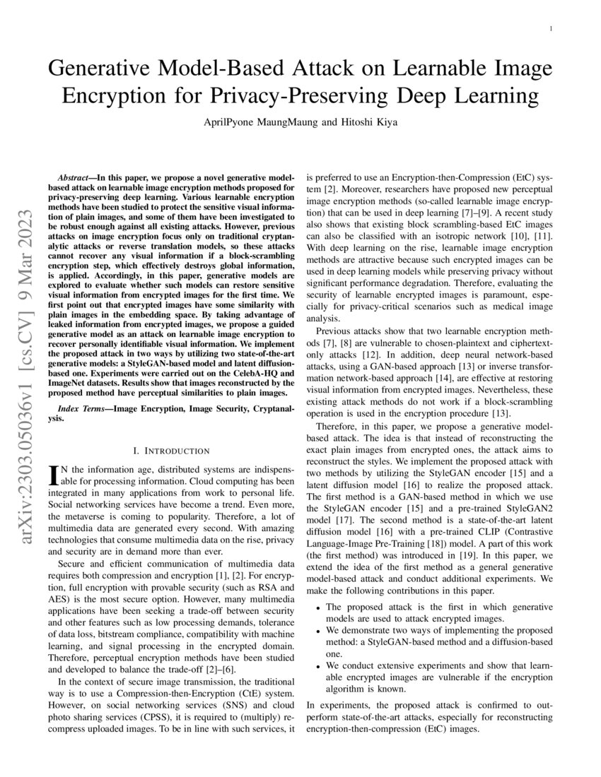 Generative Model Based Attack On Learnable Image Encryption For Privacy Preserving Deep Learning 