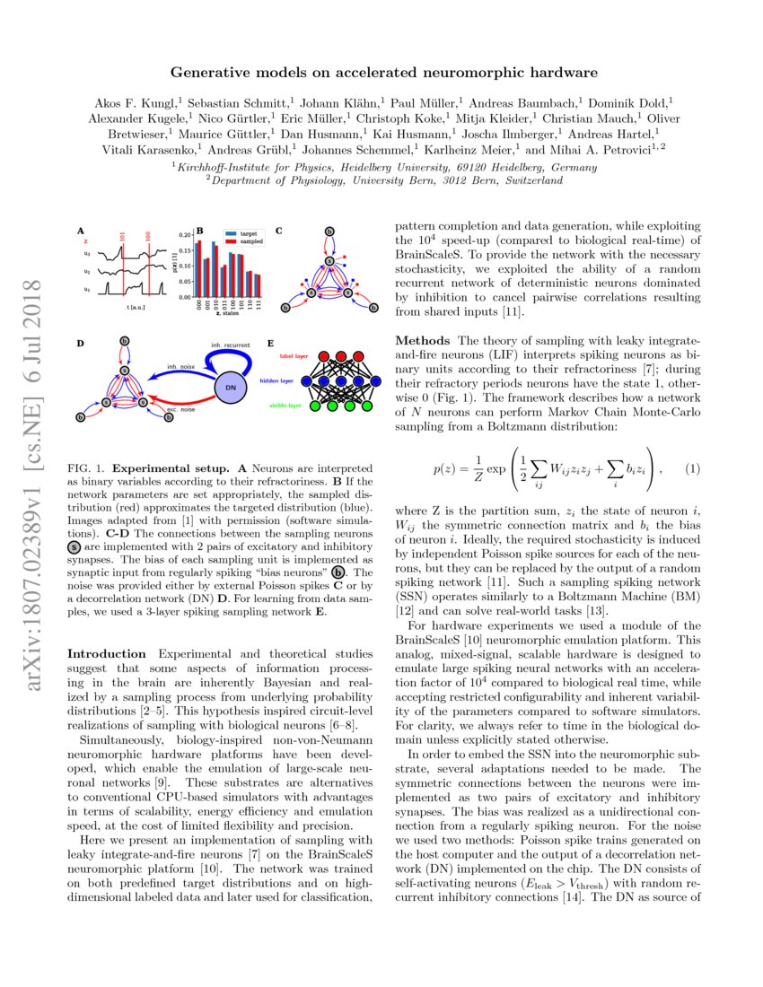 Generative models on accelerated neuromorphic hardware | DeepAI
