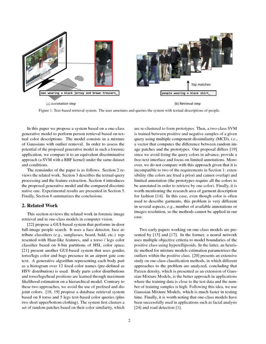 Generative One-Class Models for Text-based Person Retrieval in Forensic ...