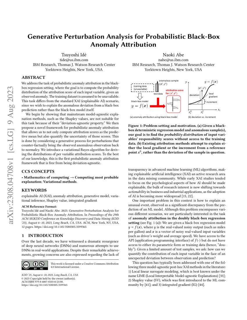 Generative Perturbation Analysis for Probabilistic Black-Box Anomaly Attribution | DeepAI