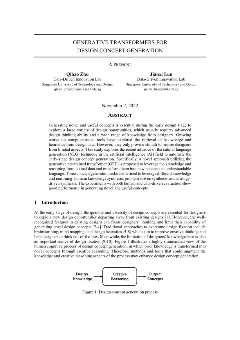 Generative Transformers for Design Concept Generation | DeepAI