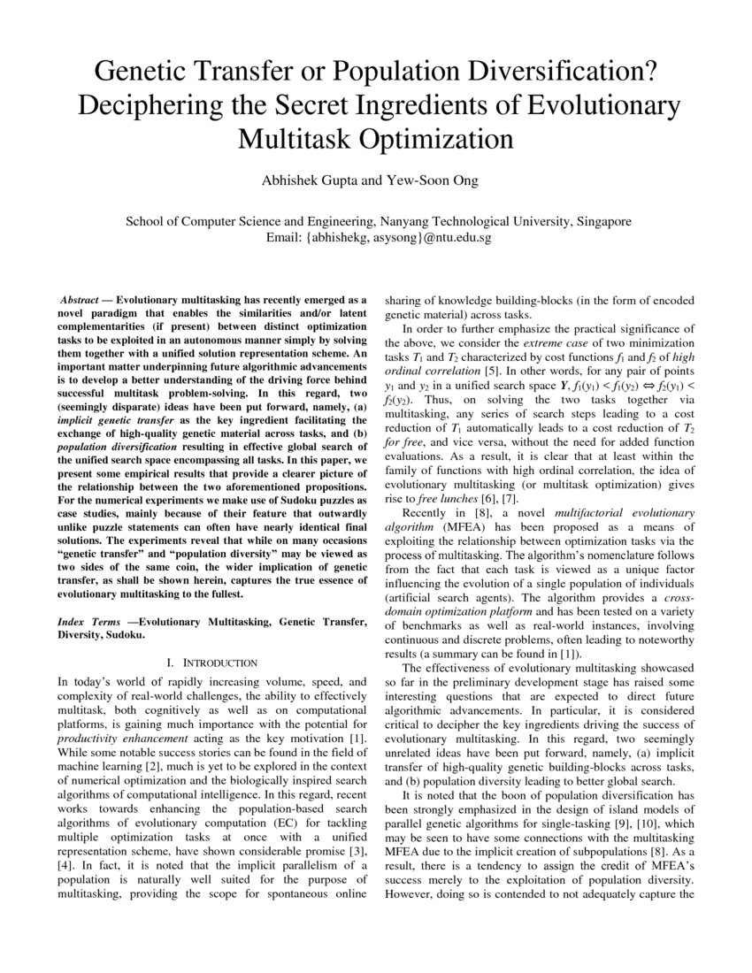 Genetic Transfer or Population Diversification? Deciphering the Secret ...