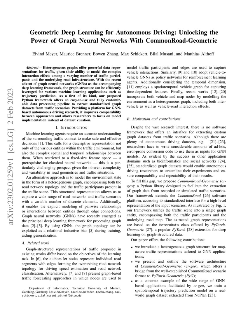 Geometric Deep Learning for Autonomous Driving: Unlocking the Power of Graph Neural Networks ...